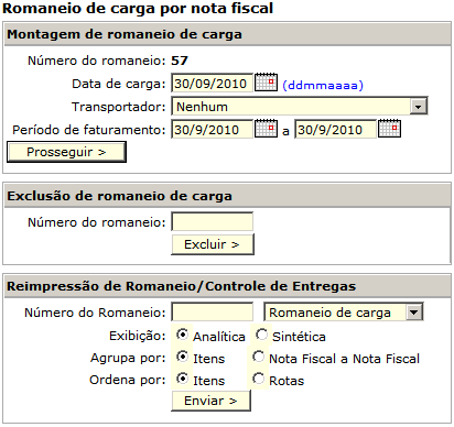 Romaneio de Carga – Notas Fiscais - Shopping - Linx Microvix - Linx Share