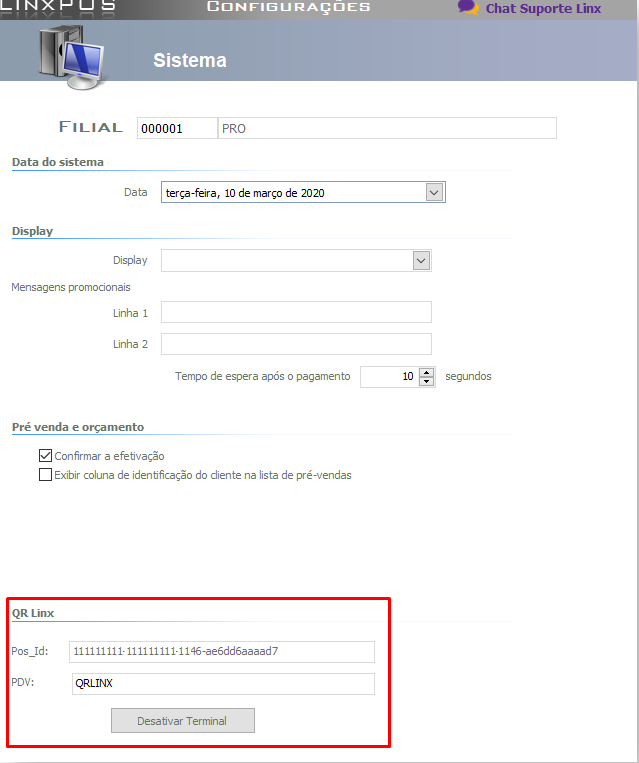 QRLinx & Linx POS | Configurações - Shopping - Linx - Linx Share