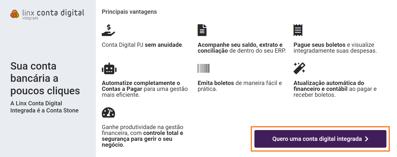 Linx Conta Digital Integrada (Stone Banking) - Shopping - Linx Microvix ...