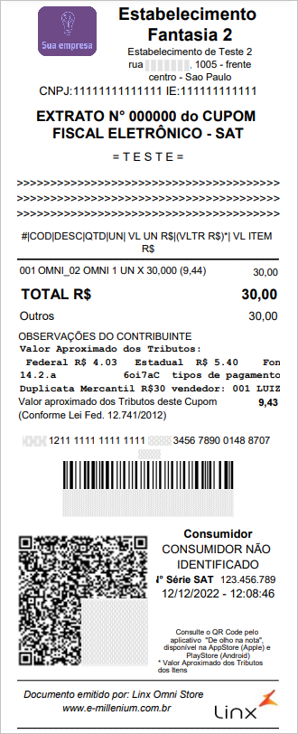Millen-18954 - Modelo Padrão Linx para Emissão de Cupons e Notas Fiscais - Millennium - Linx Share