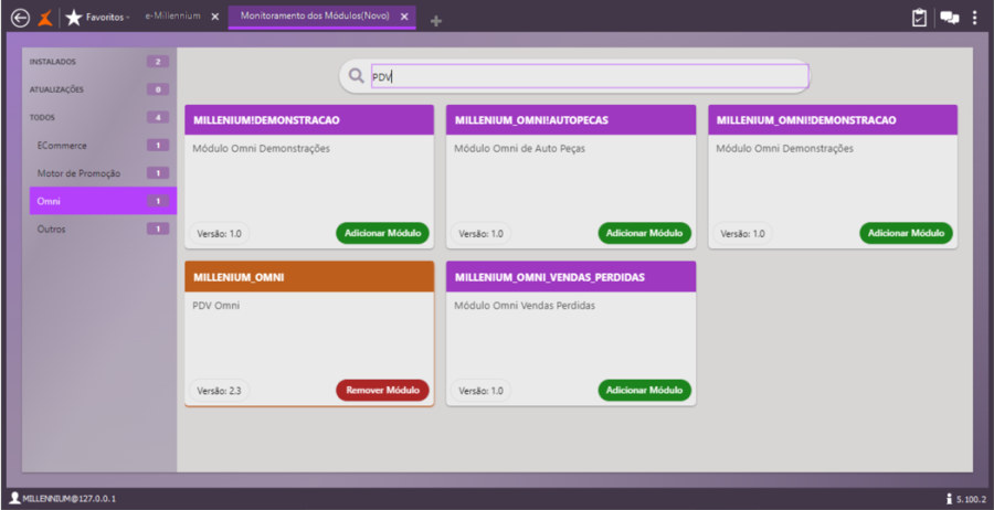 Removendo Módulo Instalado - Millennium - Linx Share
