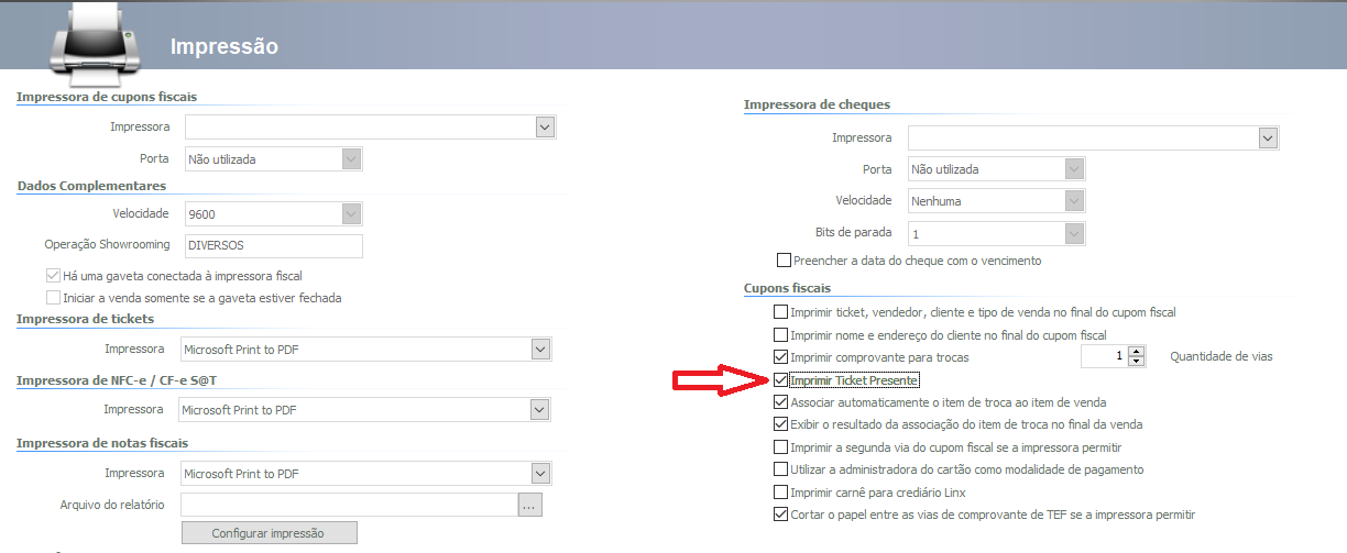 Linx POS - Emissão de ticket presente - Shopping - Linx - Linx Share