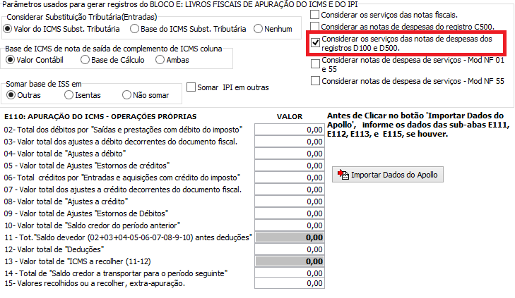 Notas de conhecimento de transporte (Modelo 57) não estão sendo geradas ...