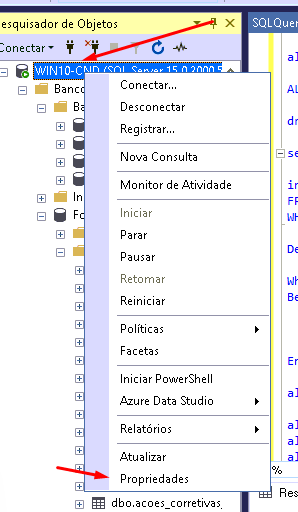 Ajustar o Collate (ordenação) no banco de dados SQL Server - Millennium ...
