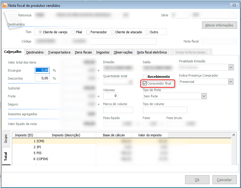 LinxPOS Manager - NF-e - Rejeição 696: Operação com não contribuinte ... LinxPOS Manager - NF-e - Rejeição 696: Operação com não contribuinte ...