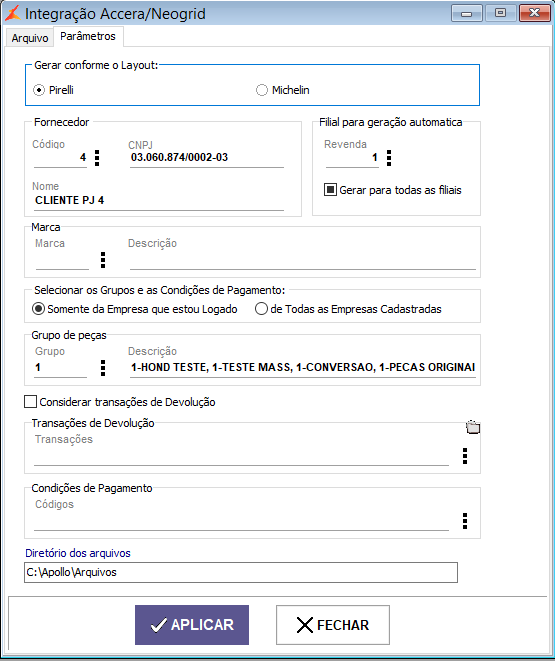 Integração Accera(Neogrid) - Automotivo - Linx Share