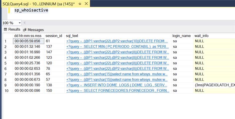 Verificar processos em execução (SQL Server) - Millennium - Linx Share