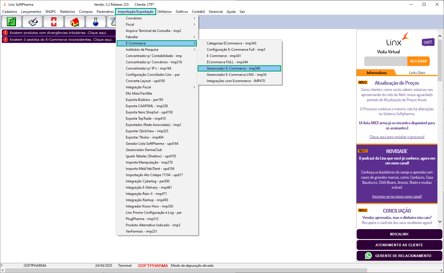 Gerenciador E-Commerce - Como os pedidos realizados no site ou app que são listados - Farma ...